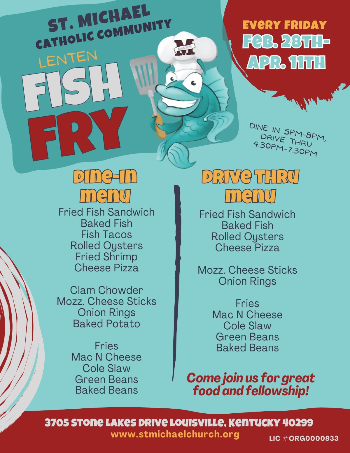 Fish Fry Menu